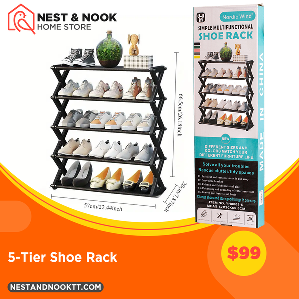 5-Tier Shoe Rack – Nest & Nook Home Store