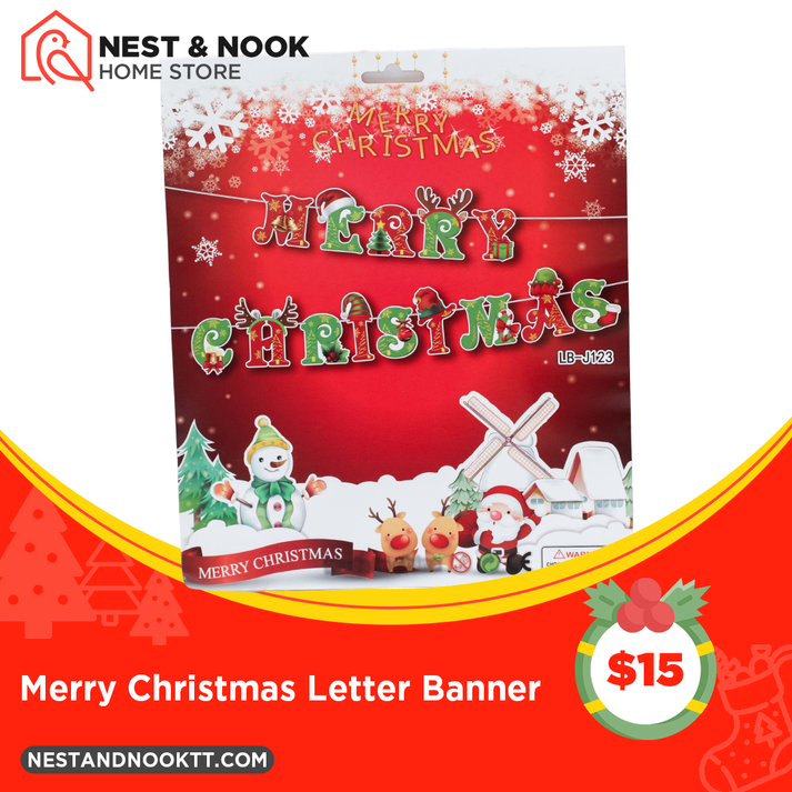 Merry Christmas Letter Banner – Nest & Nook Home Store